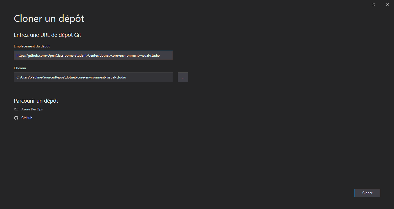 Clonez une application existante - OpenClassrooms